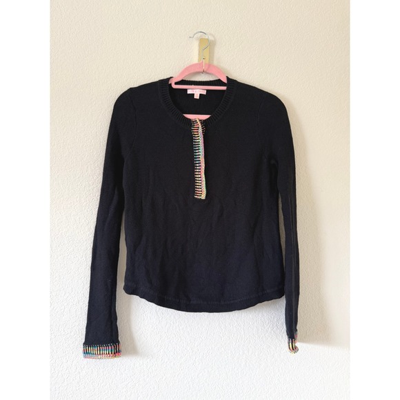 Lisa Todd | Sweaters | Lisa Todd Double Track Rainbow Trim Henley ...